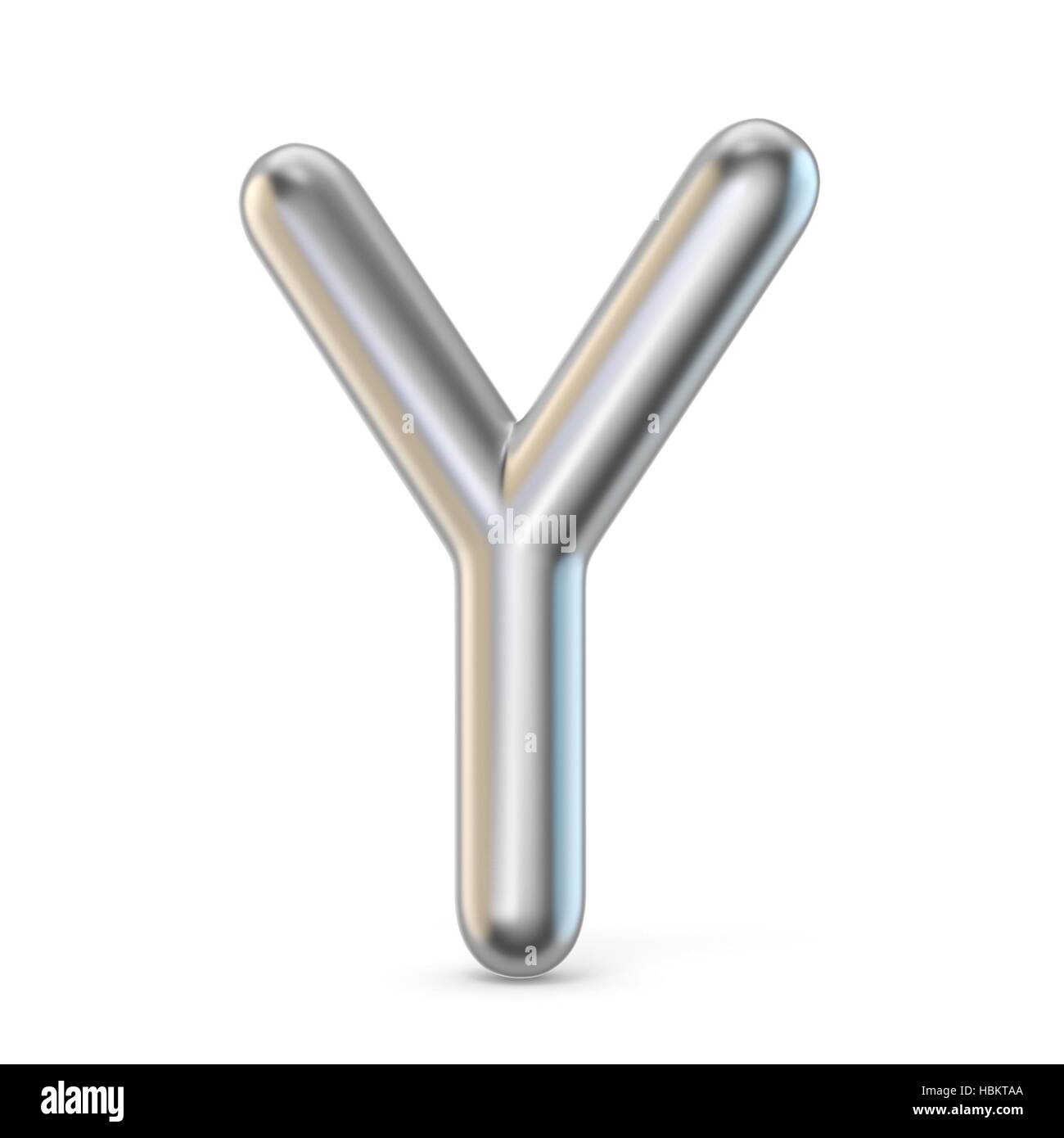 Metal alphabet symbol. Letter Y 3D render illustration isolated on ...