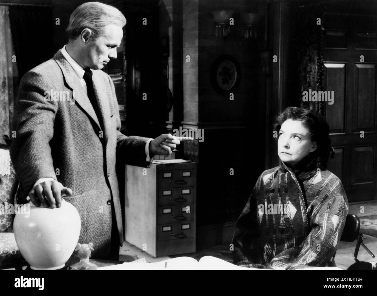 THE COBWEB, from left, Richard Widmark, Lillian Gish, 1955 Stock Photo ...