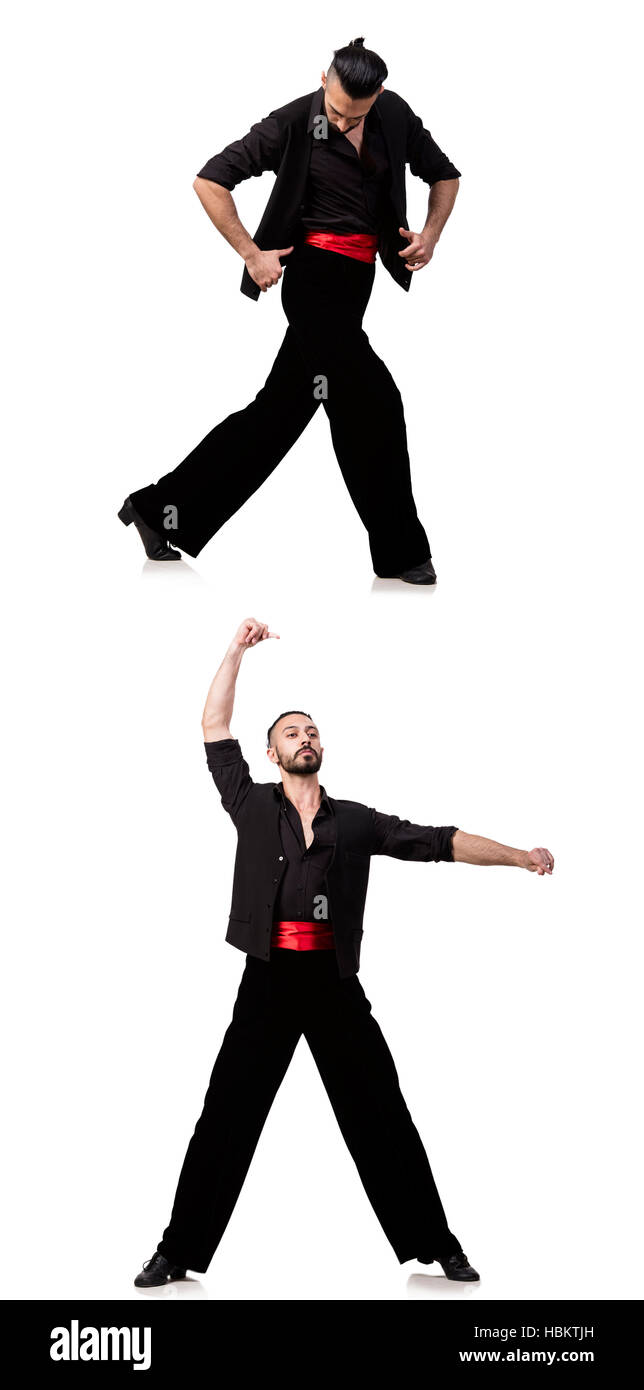 Spanish dancer in various poses on white Stock Photo - Alamy