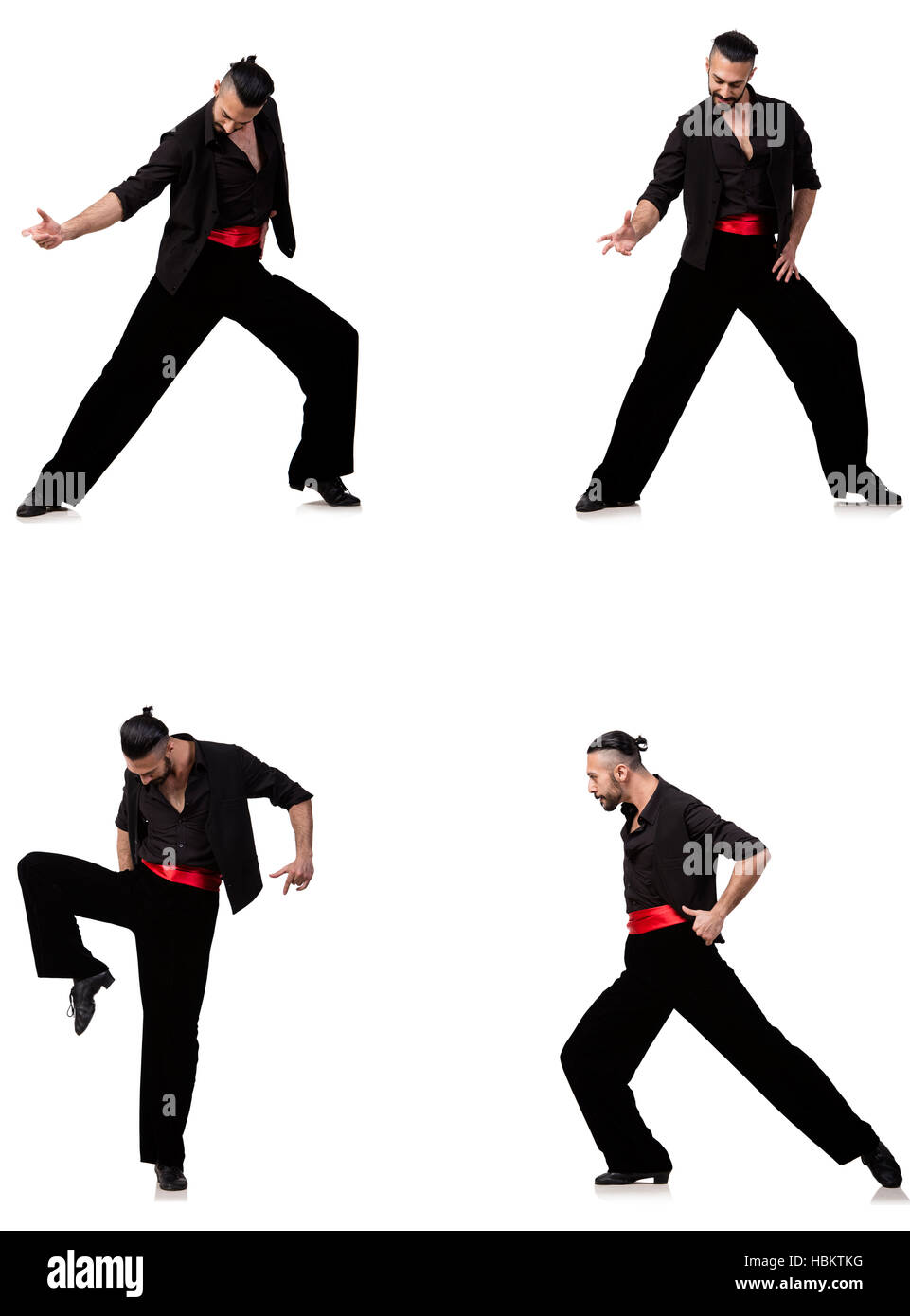 Spanish dancer in various poses on white Stock Photo - Alamy