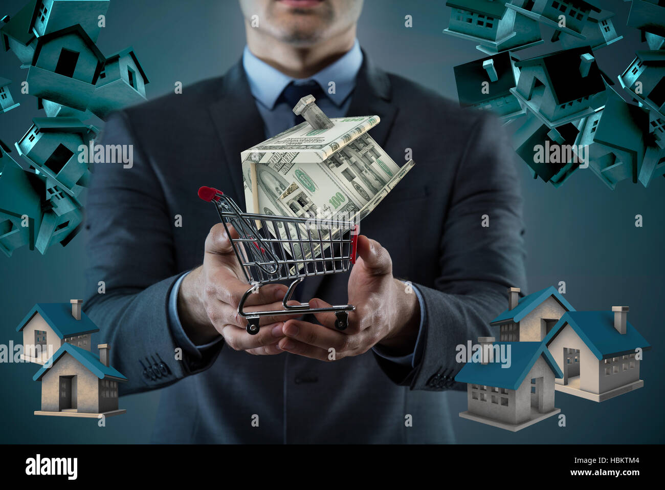 Man in house purchase mortgage concept Stock Photo - Alamy
