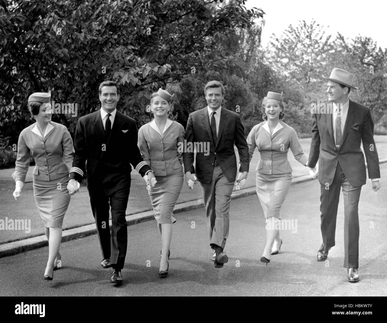 COME FLY WITH ME, from left: Pamela Tiffin, Hugh O'Brian, Dolores Hart ...