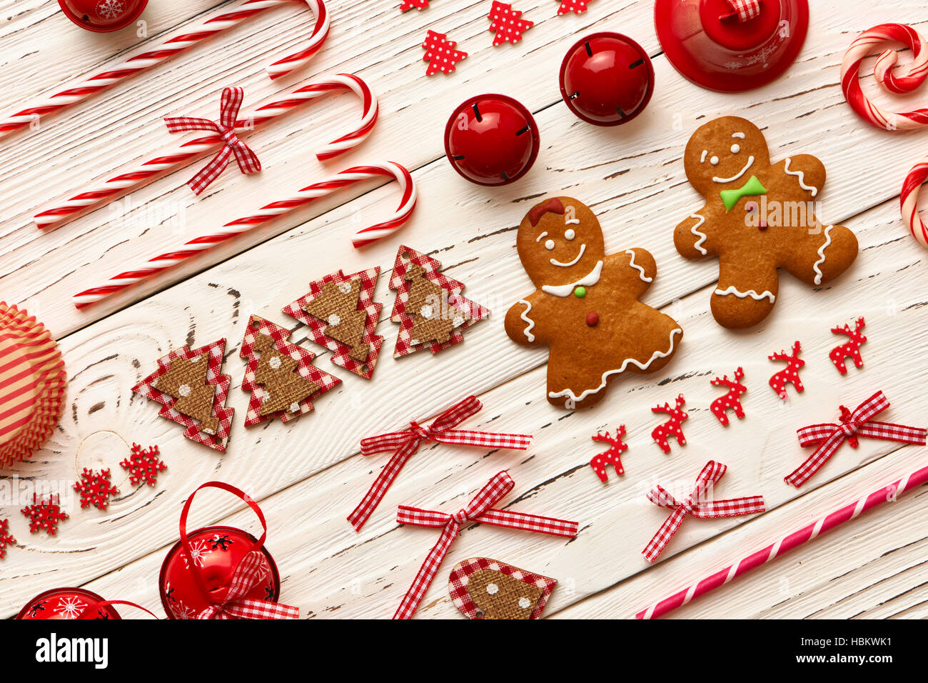 Christmas homemade decoration flat lay Stock Photo - Alamy