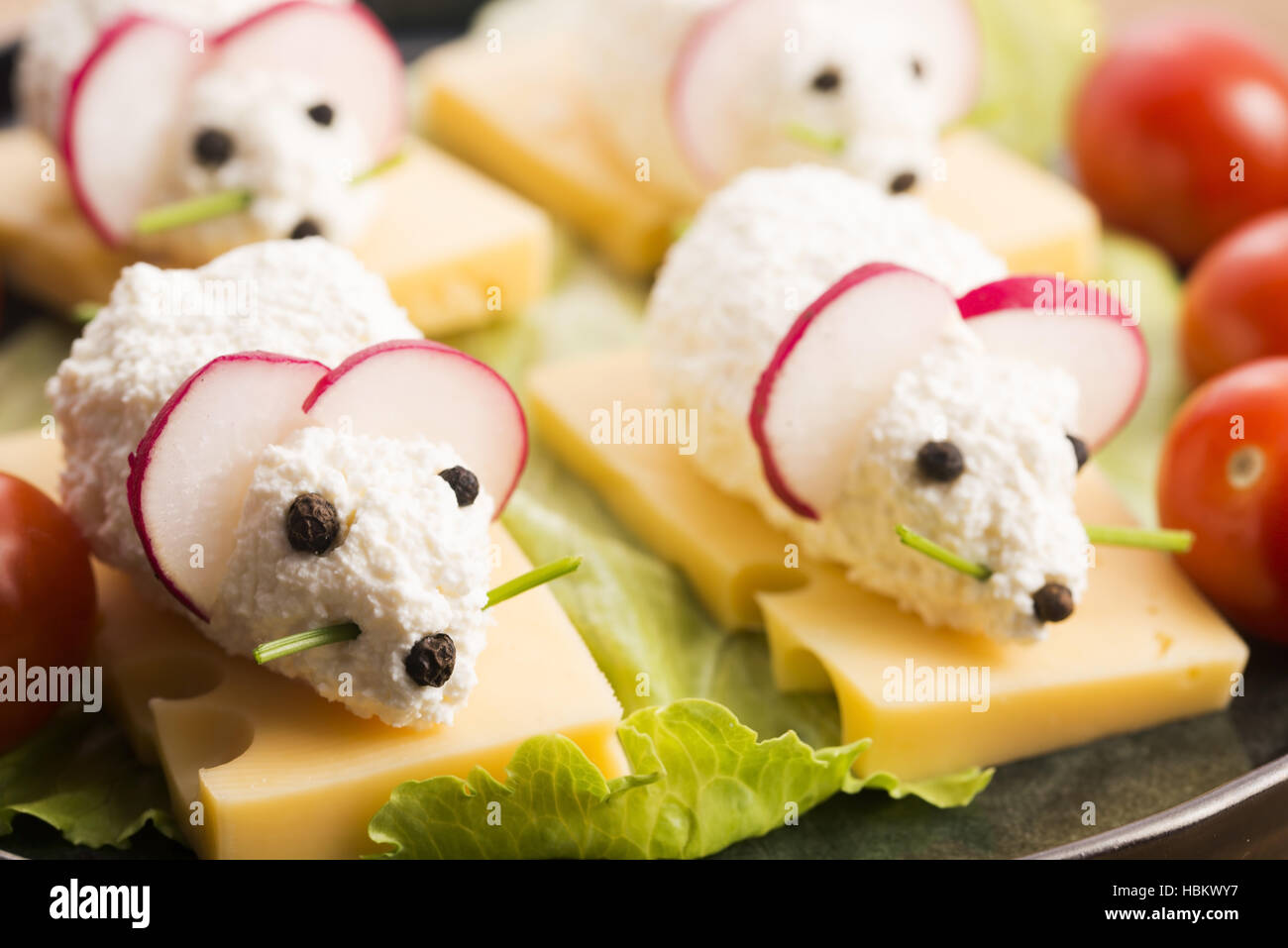 Fun food for kids - mouse with cheese Stock Photo - Alamy
