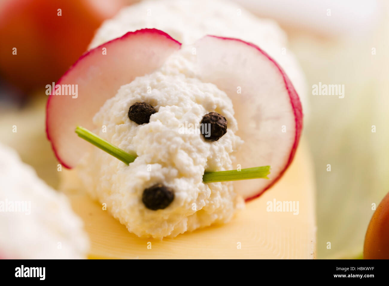 Fun food for kids - mouse with cheese Stock Photo - Alamy