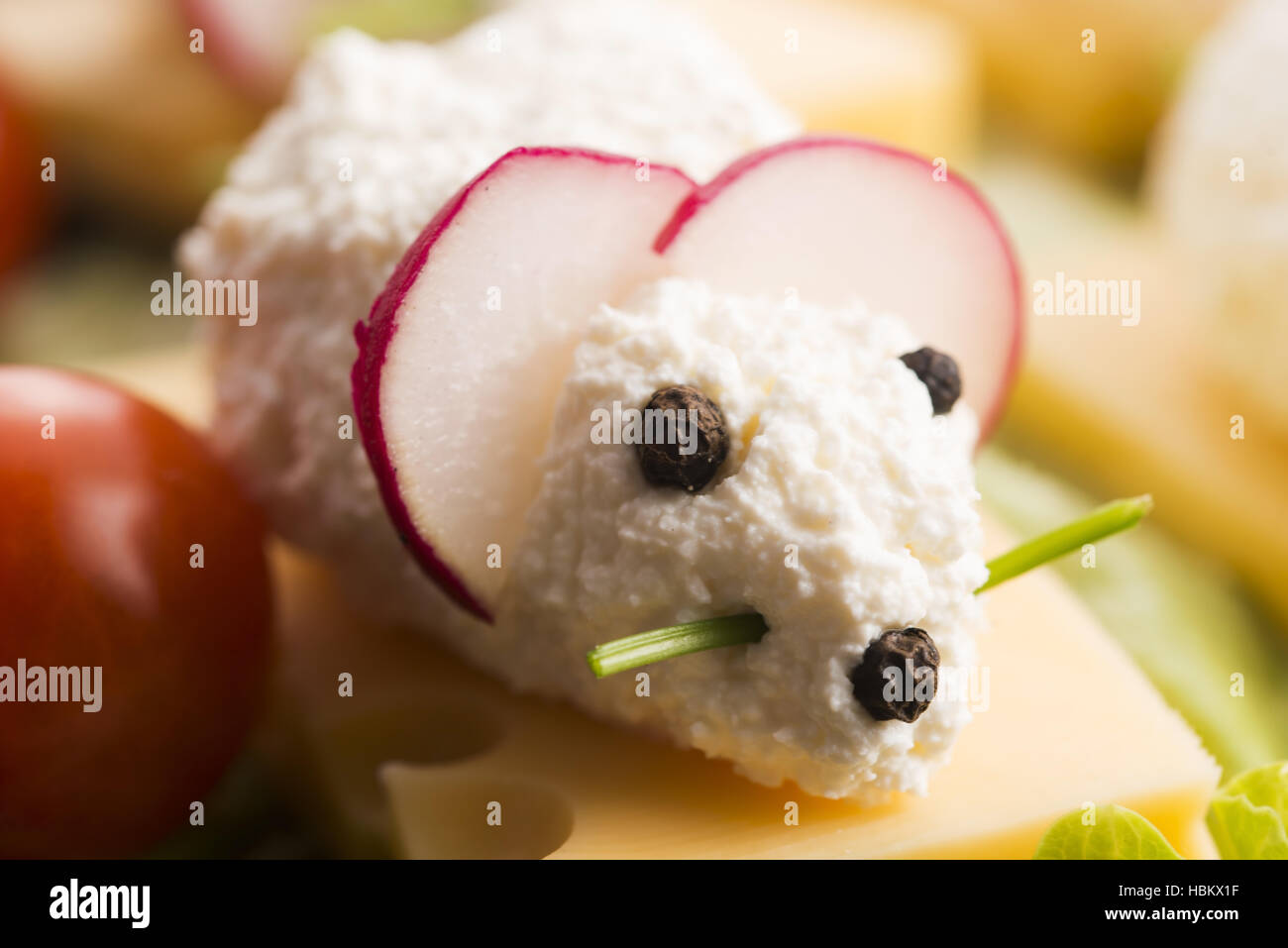 Fun food for kids - mouse with cheese Stock Photo - Alamy