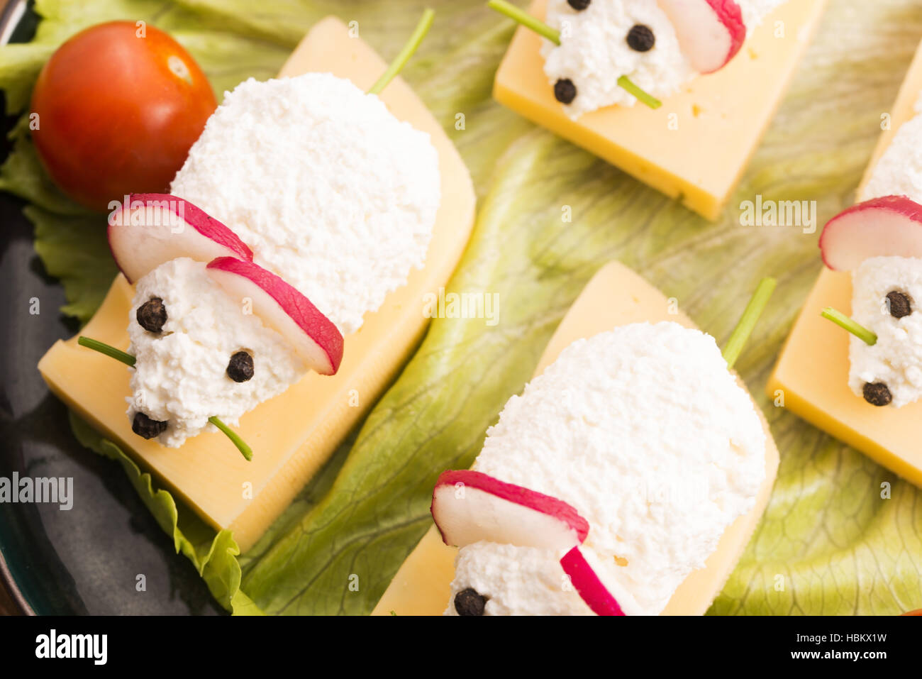 Fun food for kids - mouse with cheese Stock Photo - Alamy