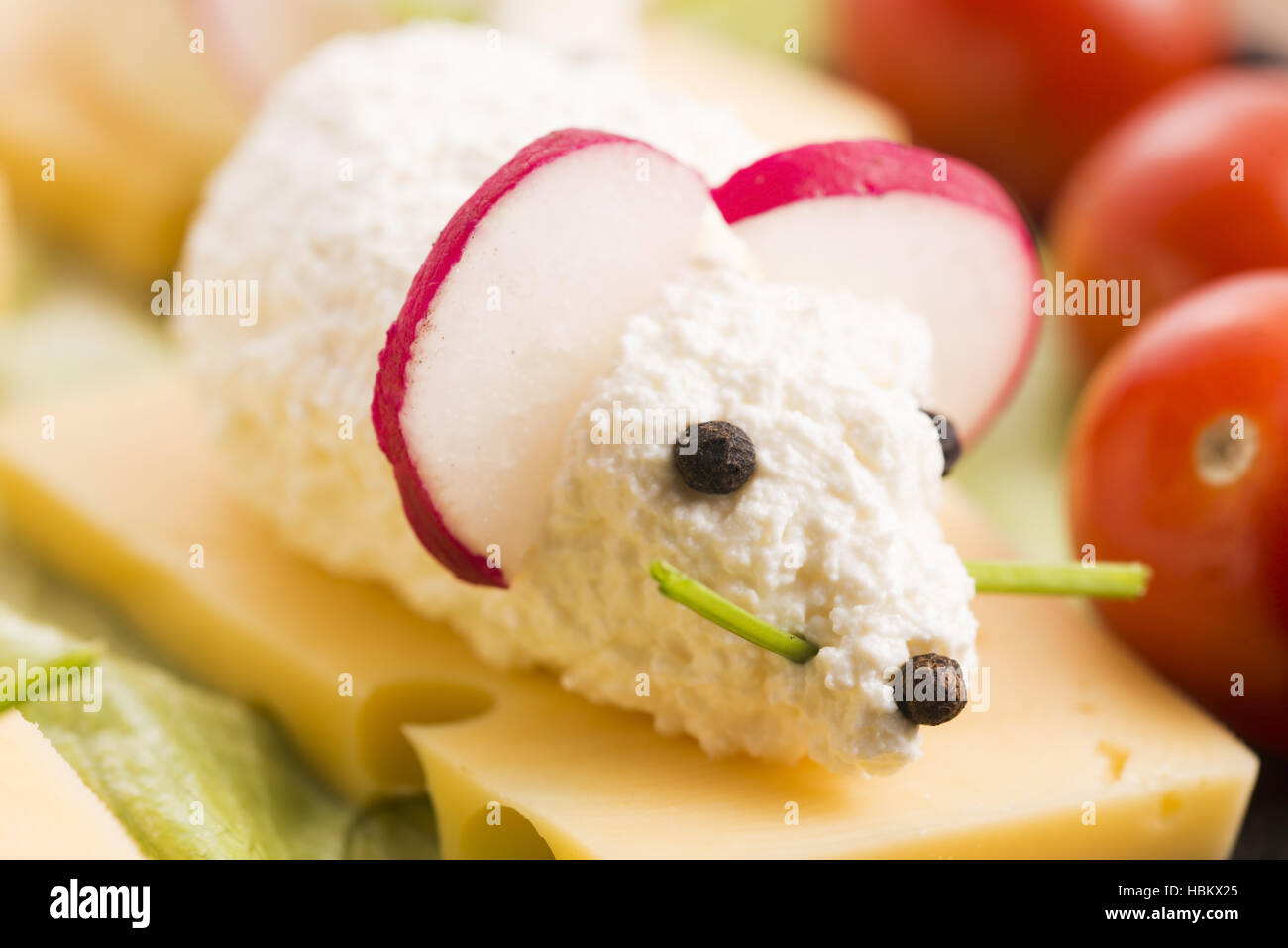 Fun food for kids - mouse with cheese Stock Photo - Alamy