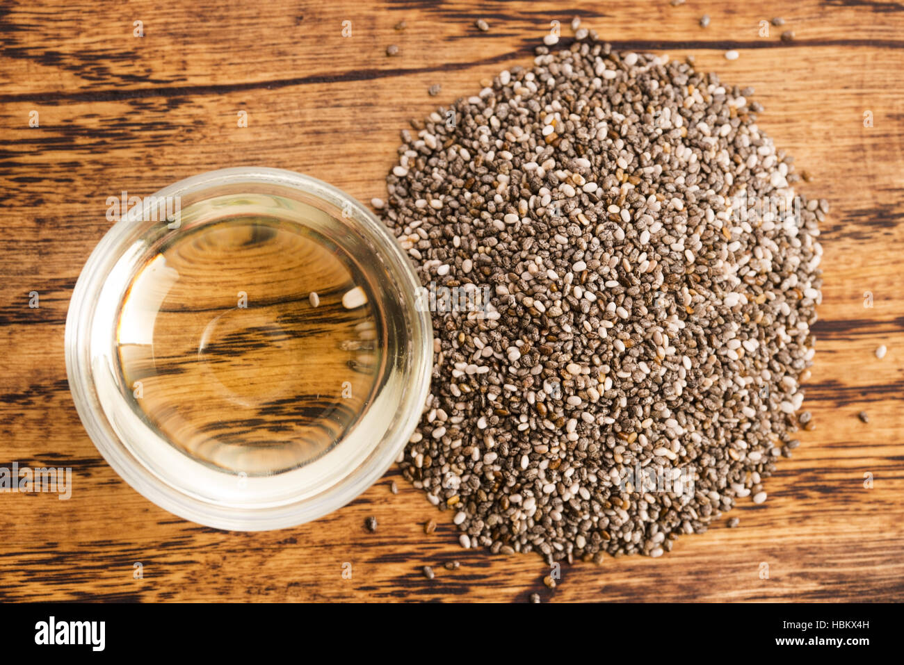 Chia oil with seed Stock Photo - Alamy