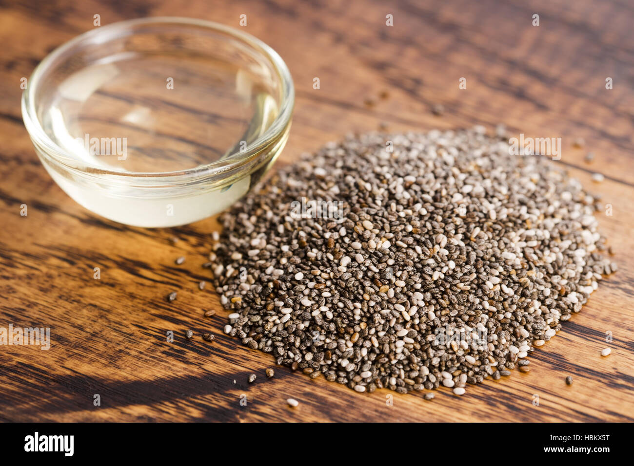 Chia oil with seed Stock Photo - Alamy