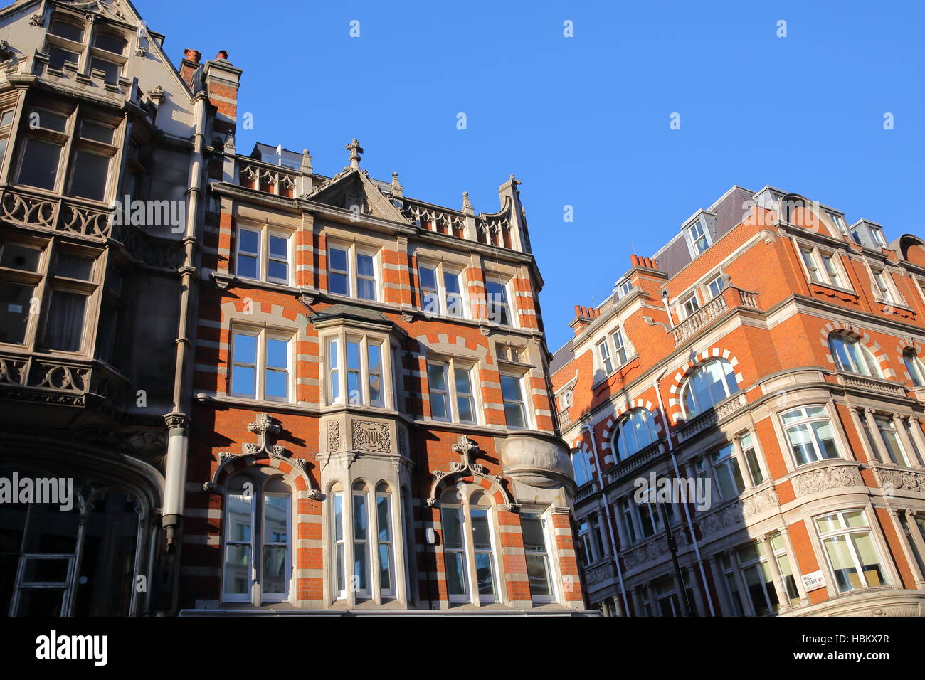 LONDON, UK: Red brick Victorian houses facades in the borough of ...