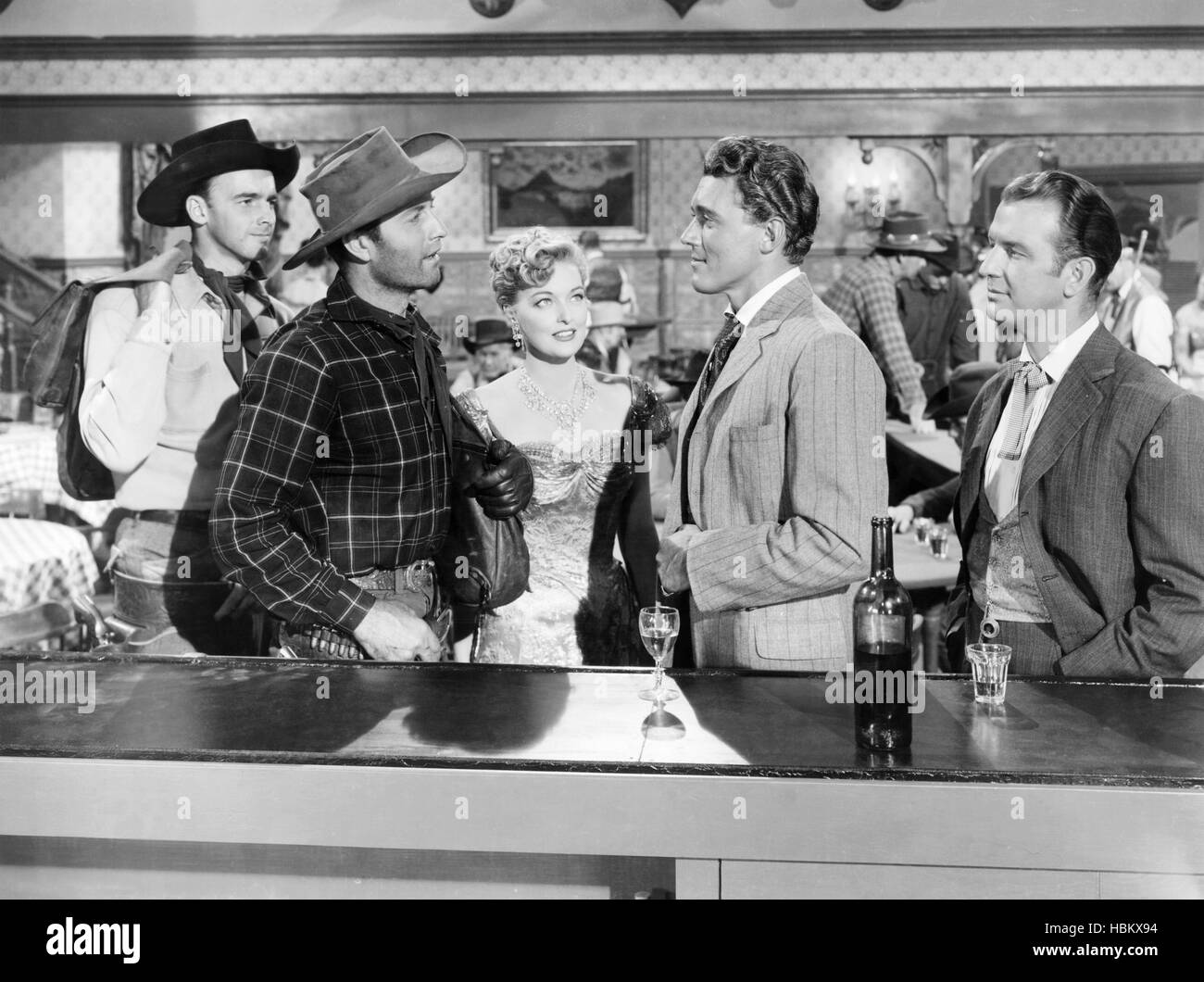 CRIPPLE CREEK, from left: Jerome Courtland, George Montgomery, Karin ...