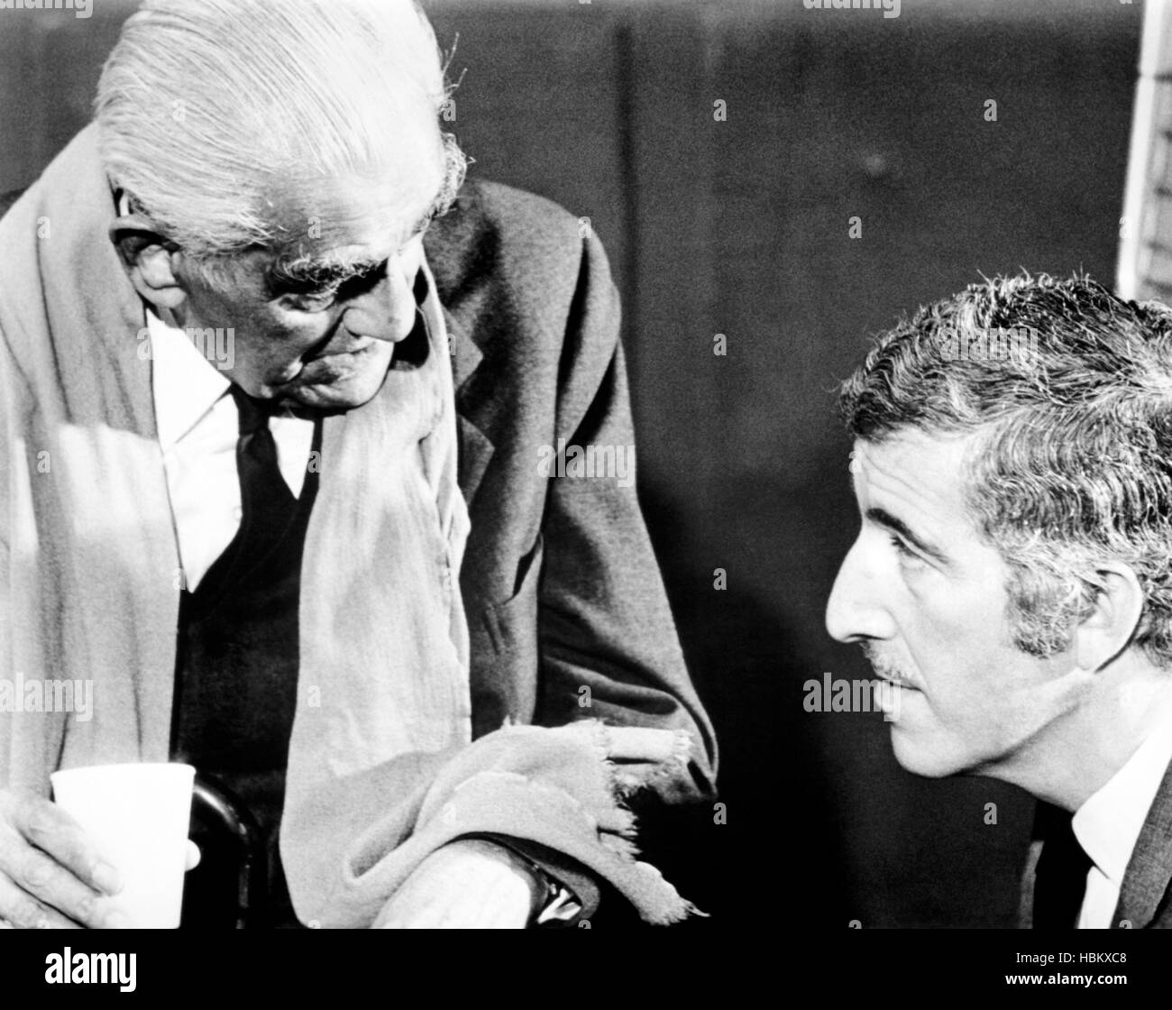 THE CRIMSON CULT, from left: Boris Karloff, producer Tony Tenser on set ...