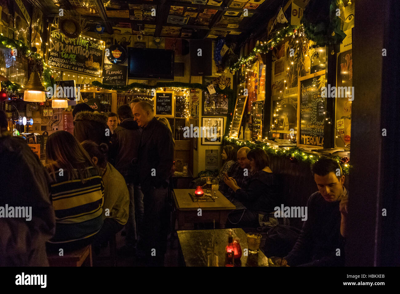 Drinkers in the Spaniard Bar, Belfast, Northern Ireland Stock Photo - Alamy