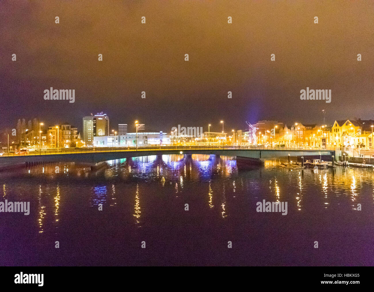 The Lagan Bridge the River Lagan, Belfast, Northern Ireland Stock Photo ...