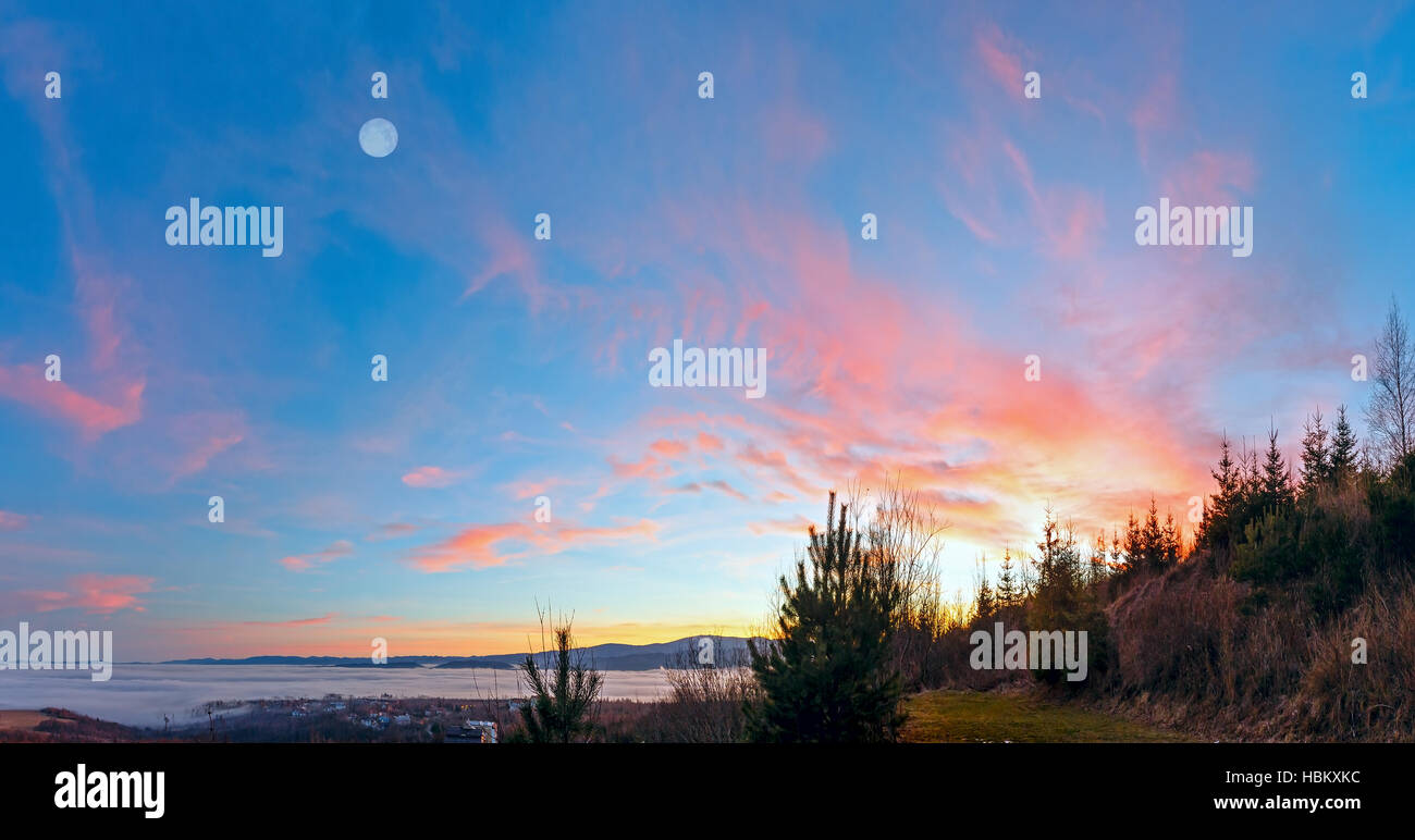 Fantastical sunset scenery over foothills Stock Photo - Alamy