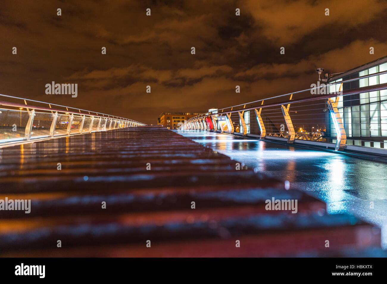 The Lagan footbridge over the River Lagan, Belfast, Northern Ireland ...