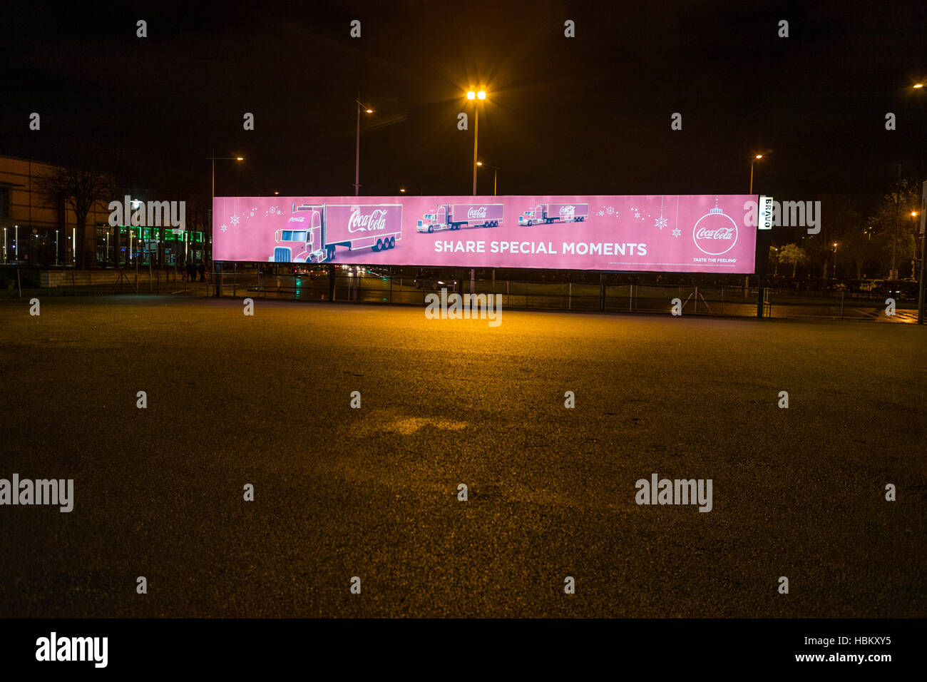 Coca Cola advertising at the W5 Arena, Belfast, Northern Ireland Stock ...