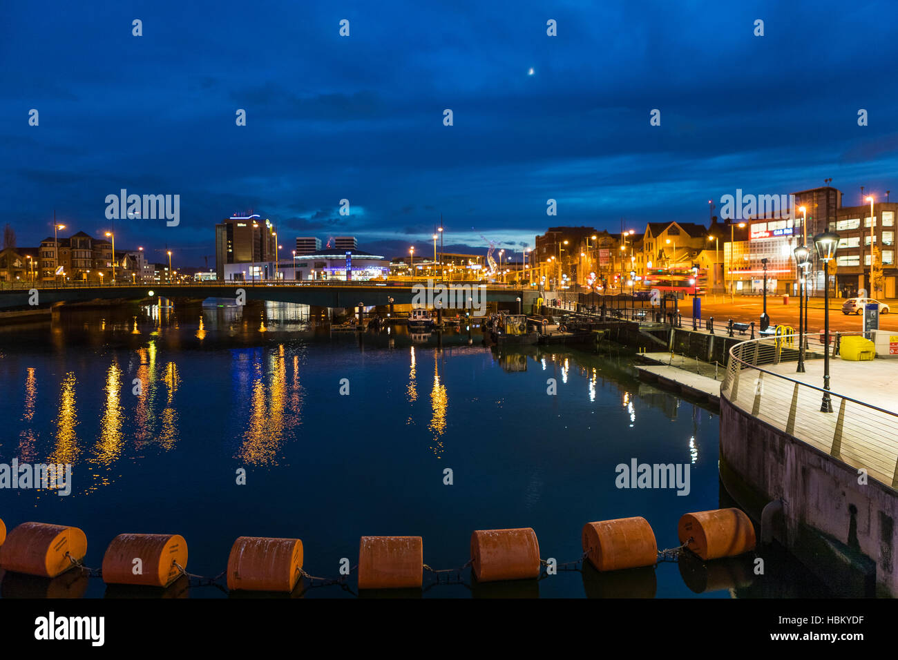 The Lagan Bridge at night, Belfast, Northern Ireland Stock Photo - Alamy