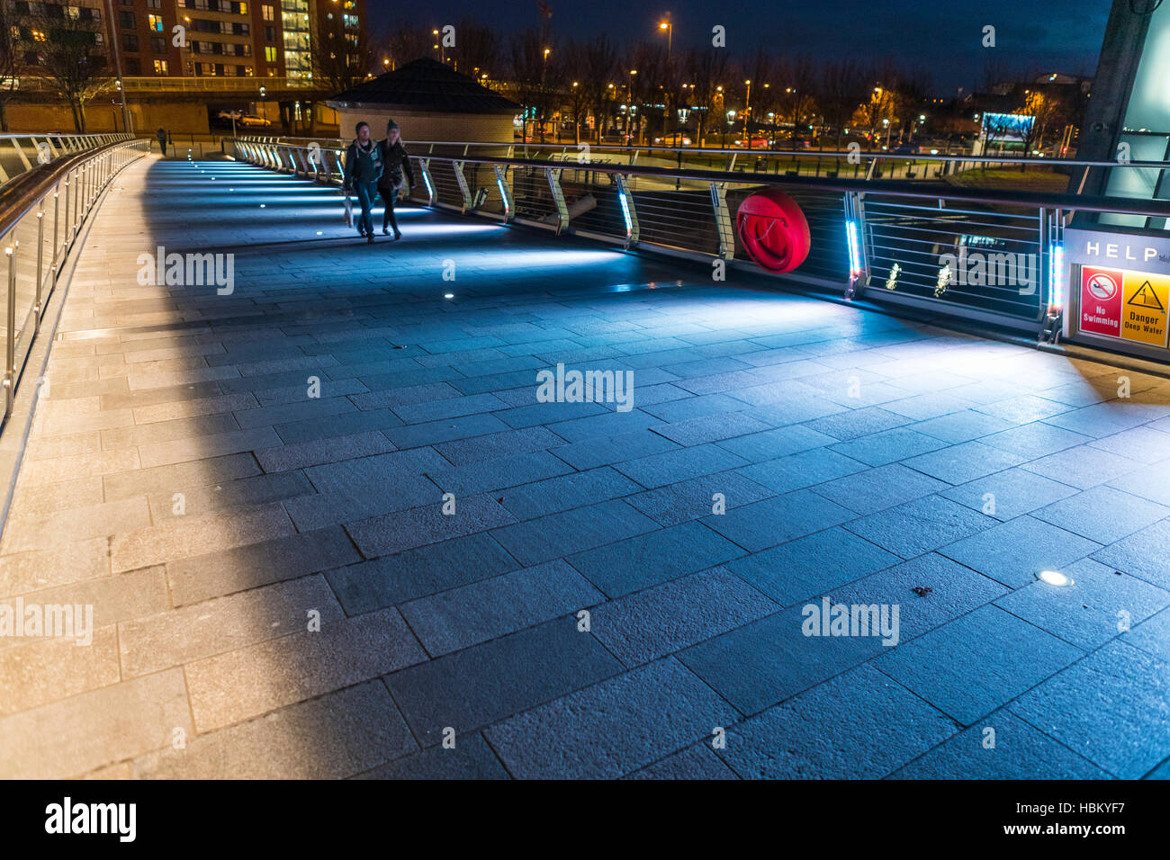 The Lagan footbridge over the River Lagan, Belfast, Northern Ireland ...
