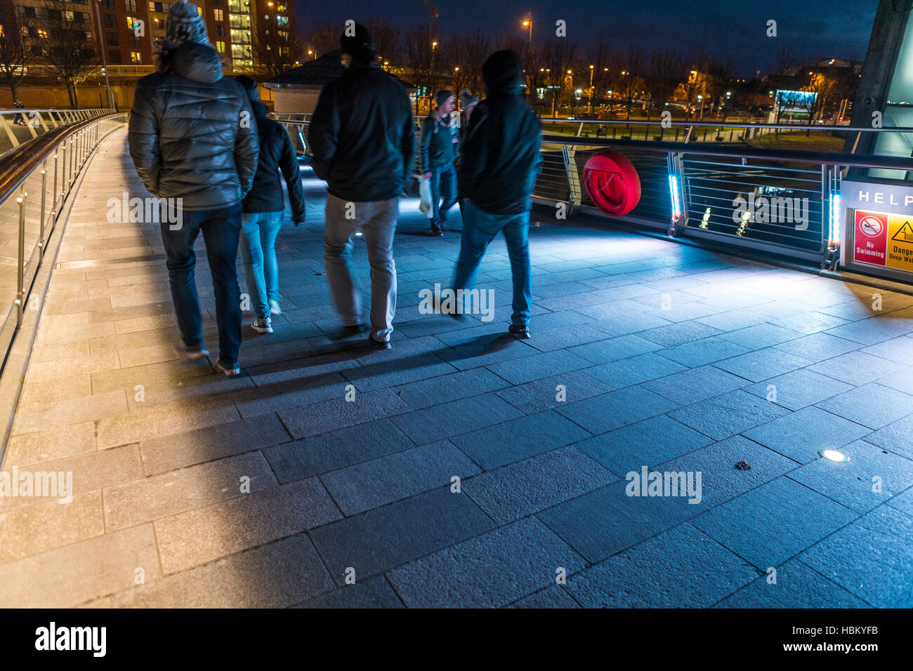 The Lagan footbridge over the River Lagan, Belfast, Northern Ireland ...