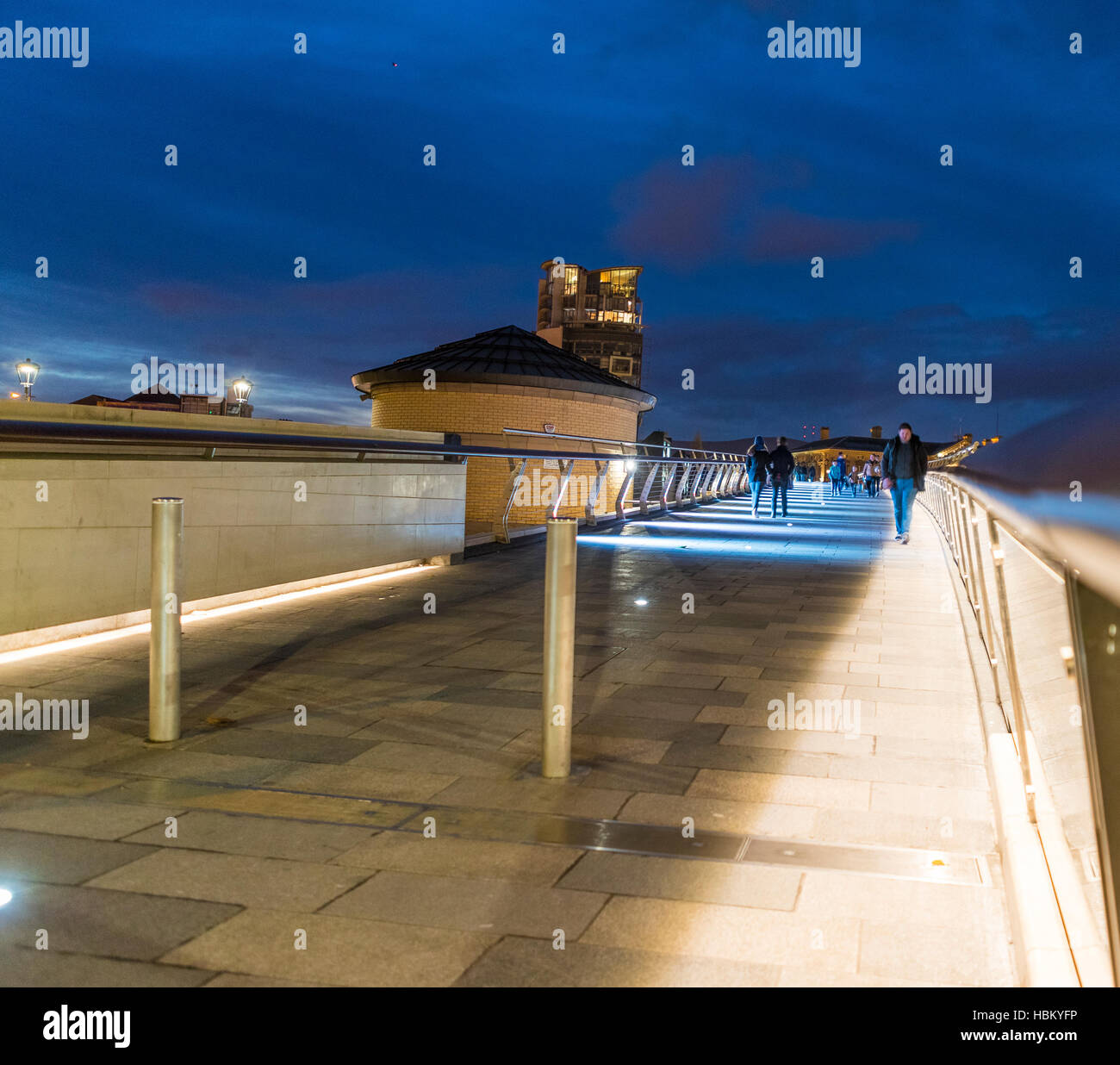 The Lagan footbridge over the River Lagan, Belfast, Northern Ireland ...
