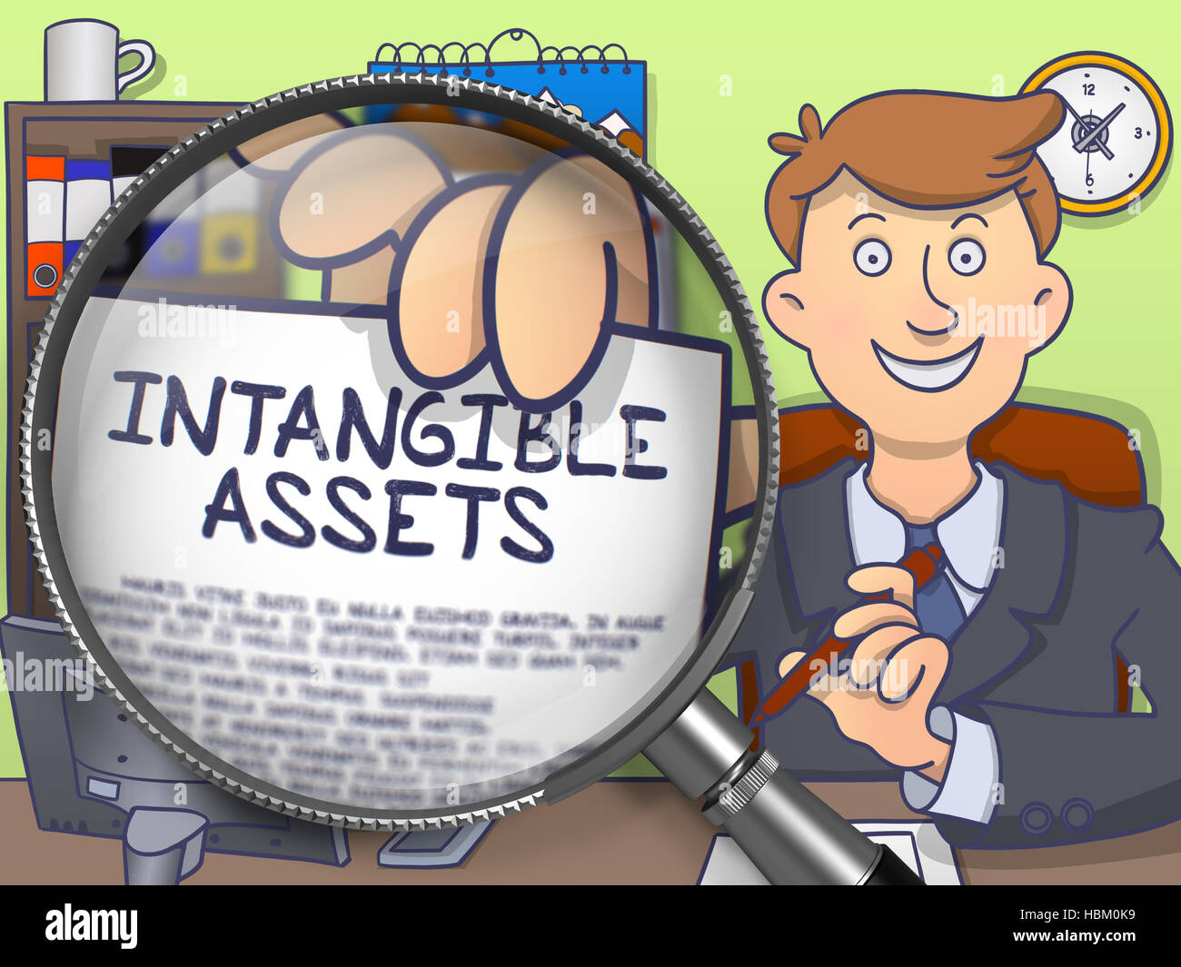 Intangible Assets through Lens. Doodle Design Stock Photo - Alamy