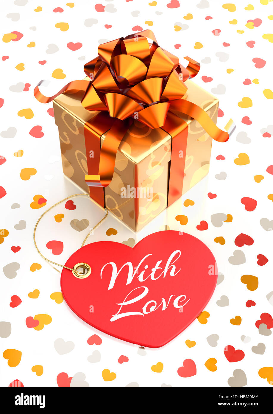 'With Love' Gift Box Stock Photo - Alamy