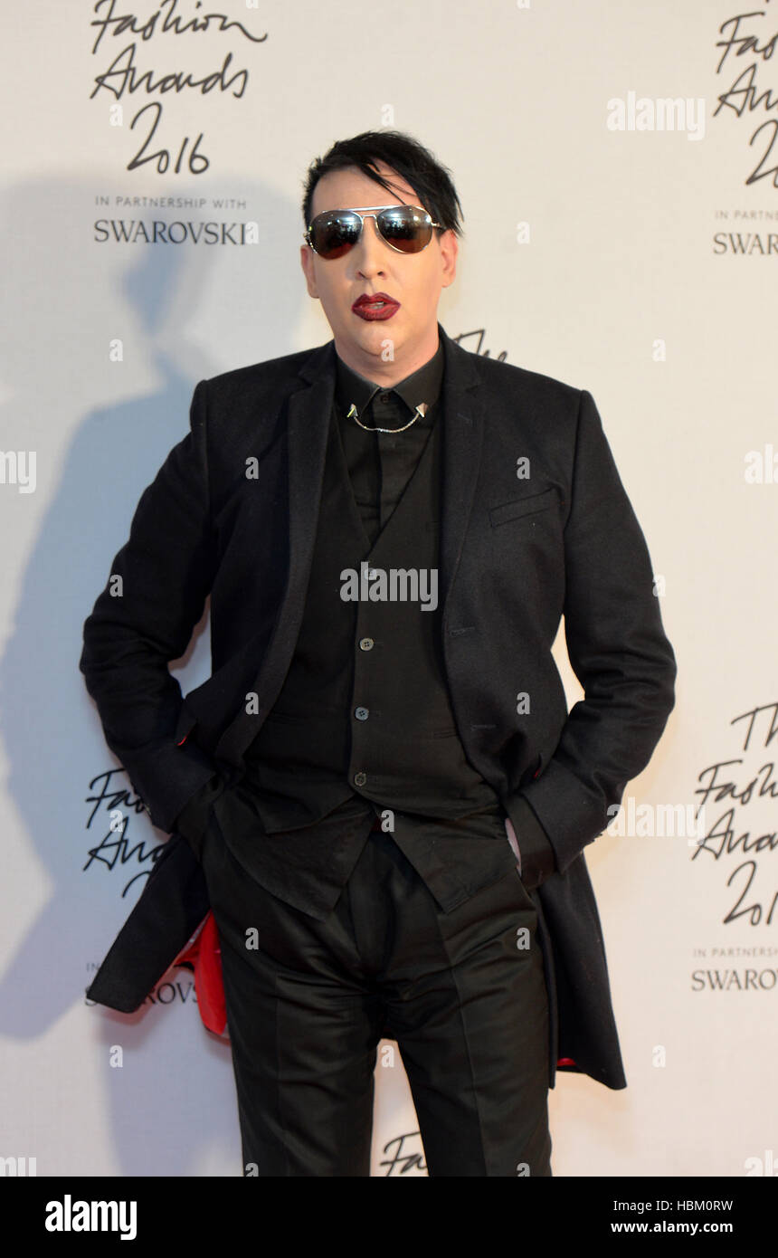 Marilyn Manson attending The Fashion Awards 2016 at the Royal Albert ...