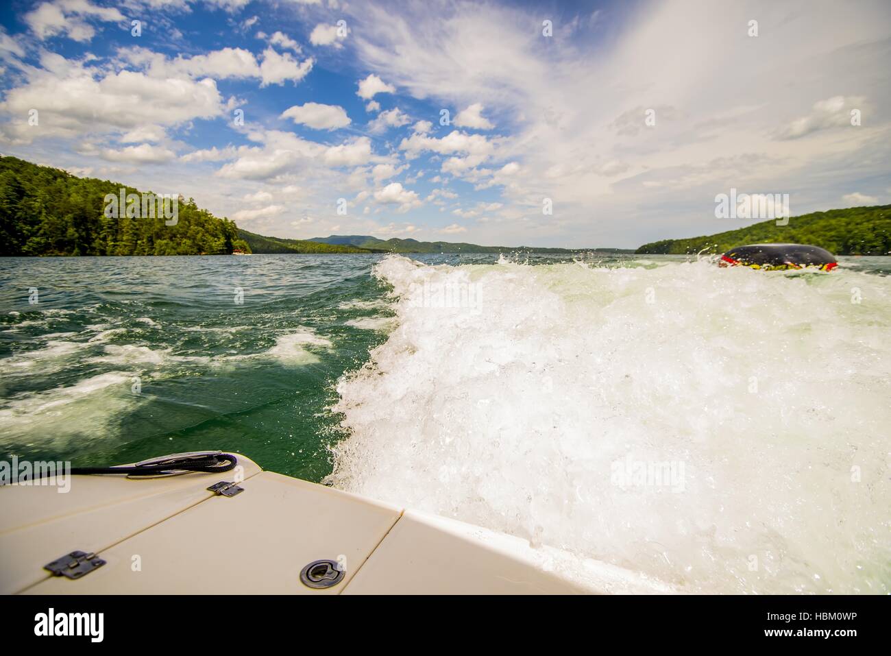 boating on a lake in the mountains Stock Photo - Alamy