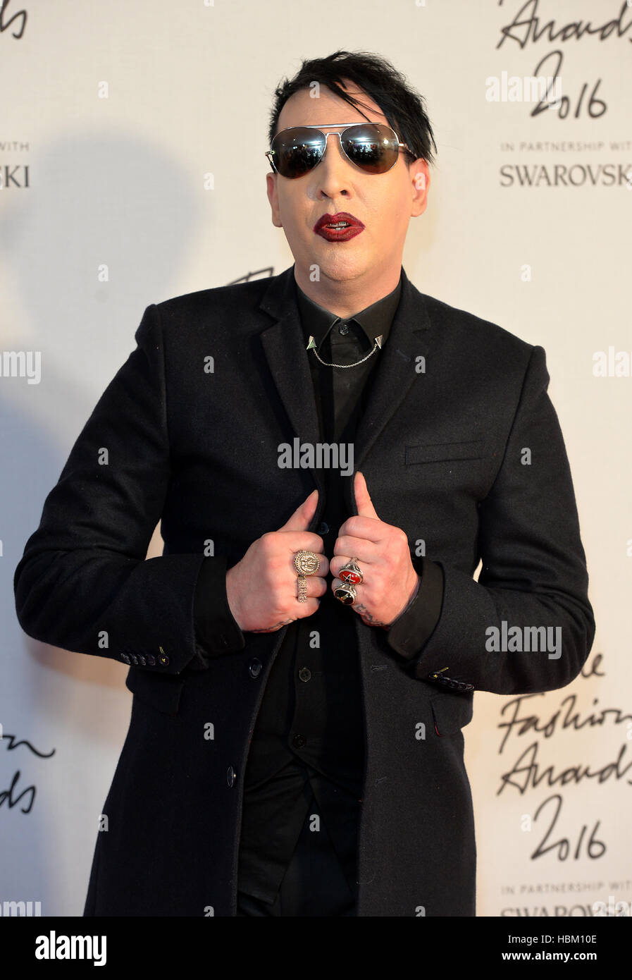 Marilyn Manson attending The Fashion Awards 2016 at the Royal Albert ...