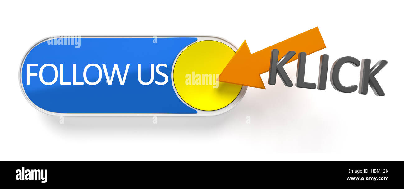 a push button follow us Stock Photo - Alamy