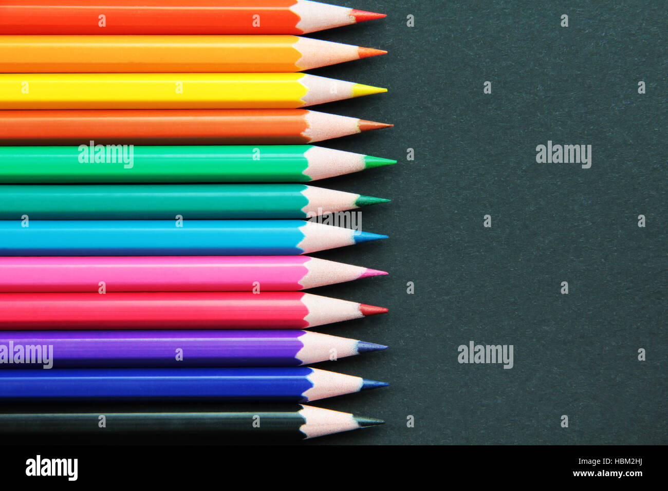 Pencils of different colors close up Stock Photo - Alamy