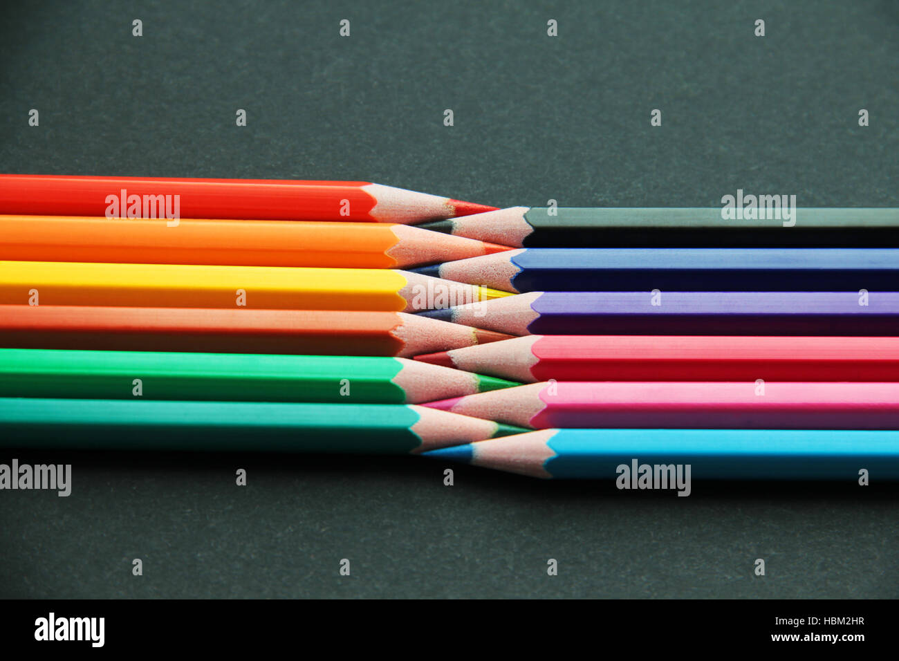 Pencils of different colors close up Stock Photo - Alamy