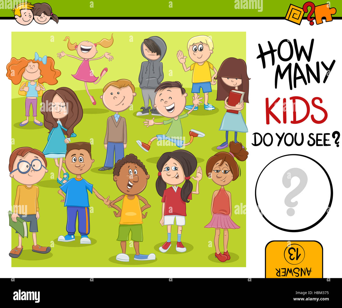 how many kids activity game Stock Photo - Alamy