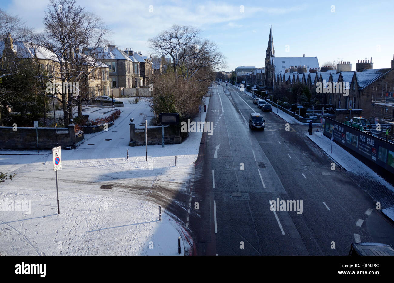 Wester Coates from the former railway bridge, Roseburn Stock Photo - Alamy
