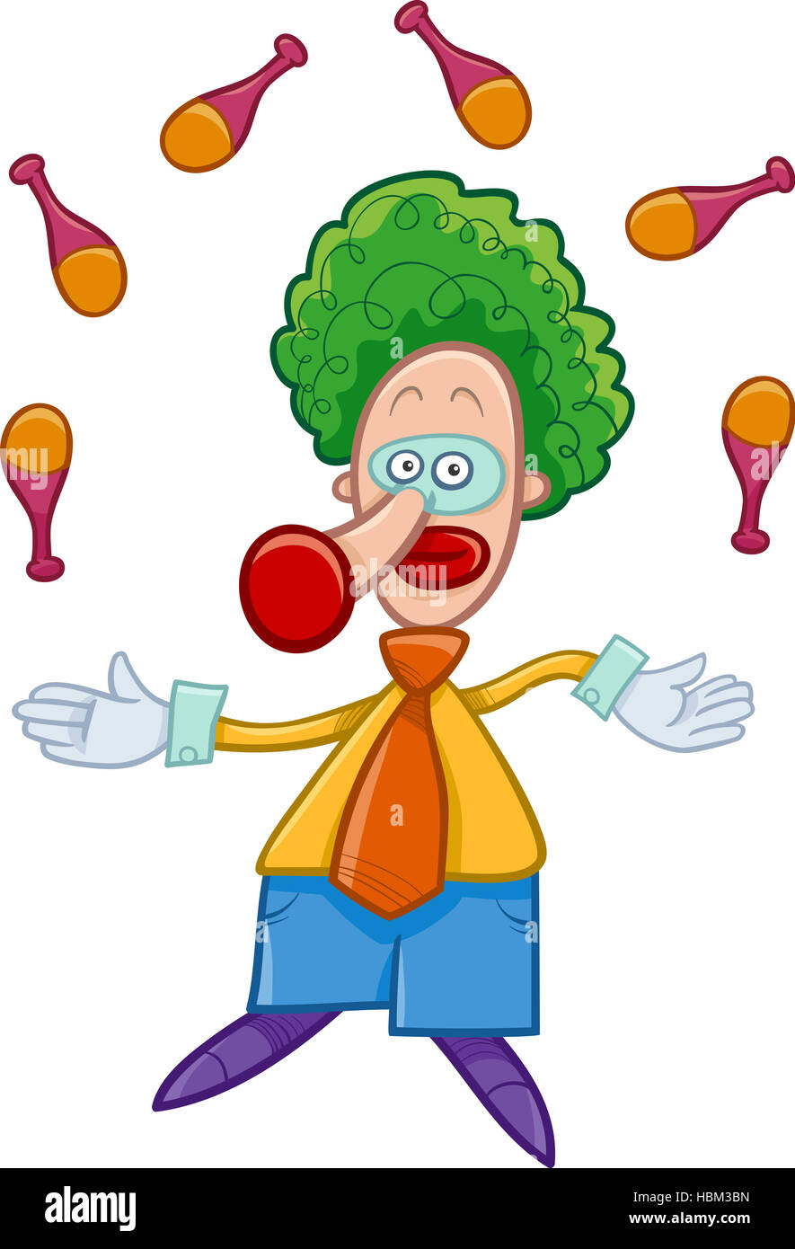 clown juggler cartoon Stock Photo - Alamy