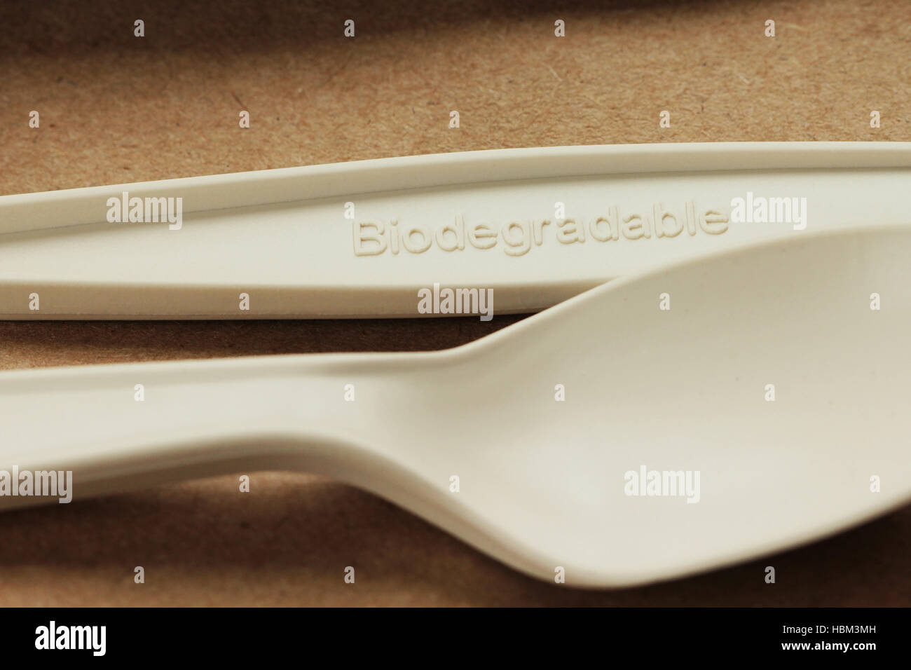 Biodergradable cutlery isolated Stock Photo - Alamy