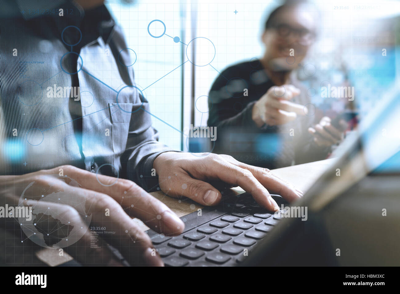 Team brainstorming task. Photo young creative managers crew working ...