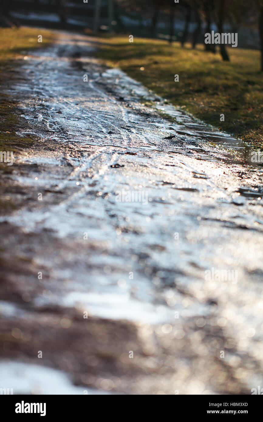 Wet bicycle path hi-res stock photography and images - Alamy