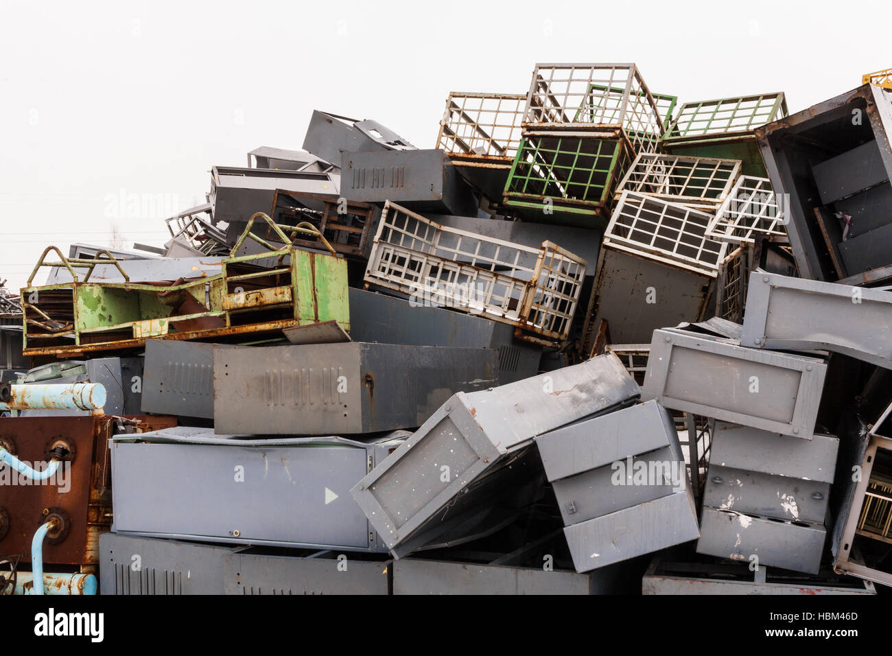 Large scrap metal pile close-up Stock Photo - Alamy