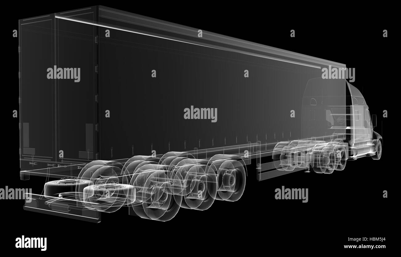 transparent American Truck Trailer Stock Photo - Alamy