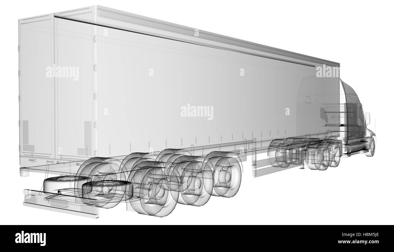 transparent American Truck Trailer Stock Photo - Alamy