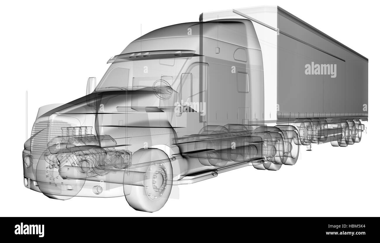 transparent American Truck Trailer Stock Photo - Alamy