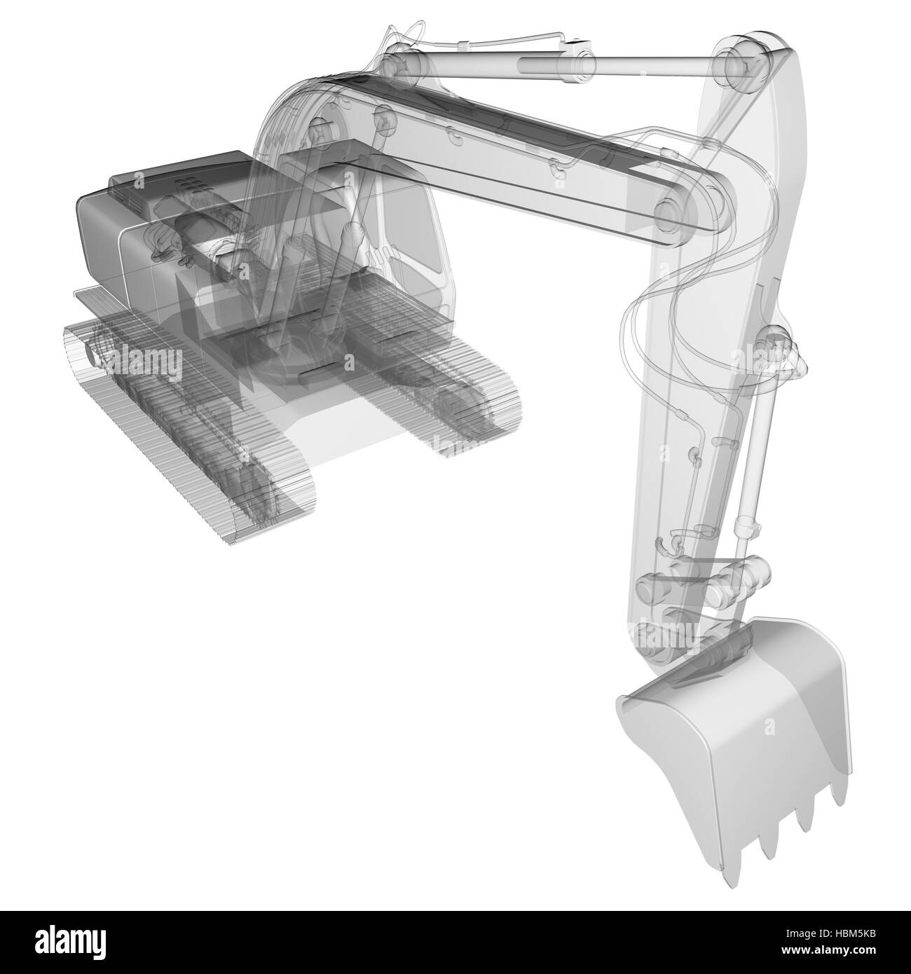 Excavator isolated Black and White Stock Photos & Images - Alamy