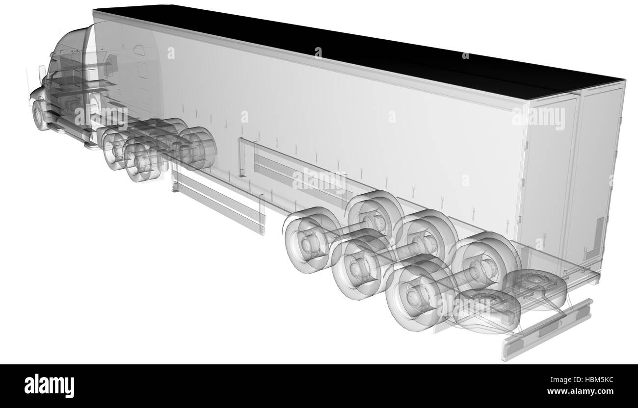 transparent American Truck Trailer Stock Photo - Alamy