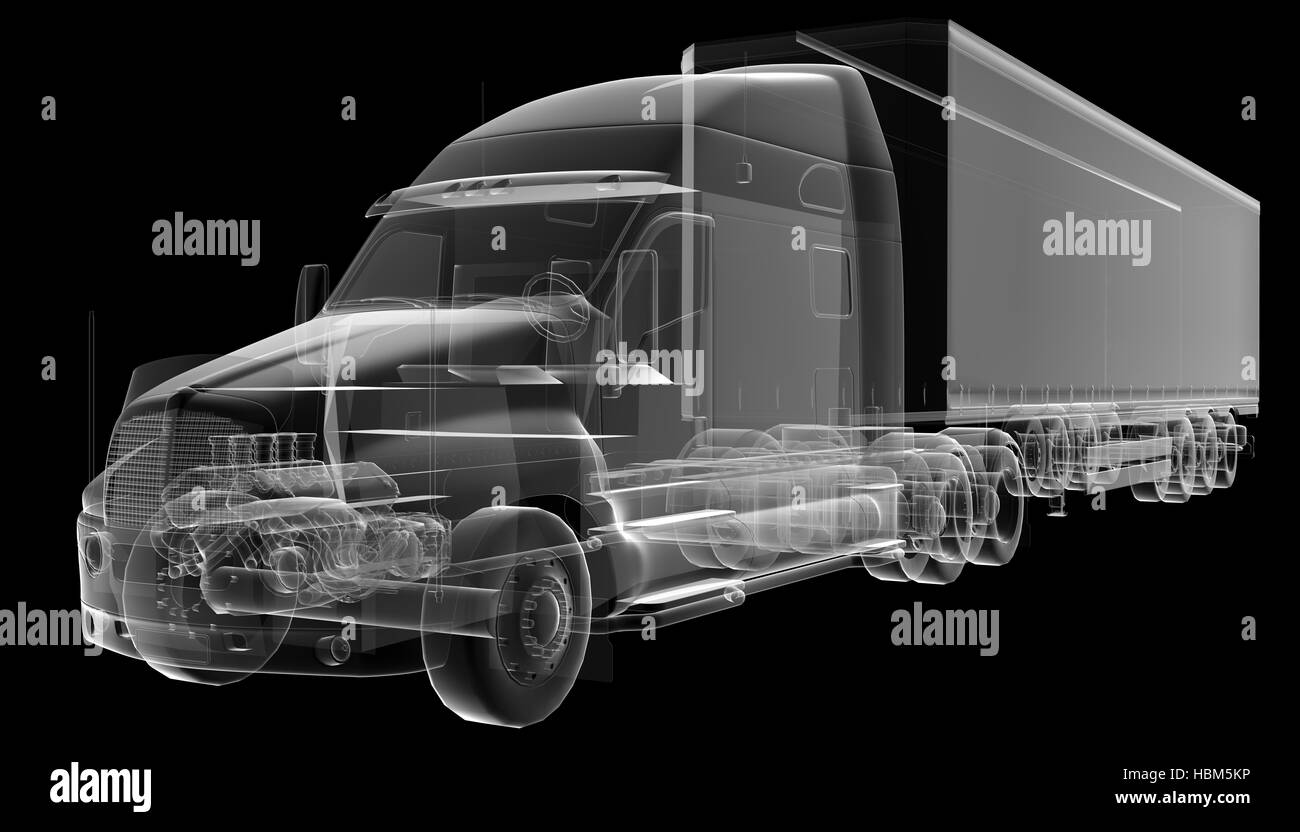 transparent American Truck Trailer Stock Photo - Alamy