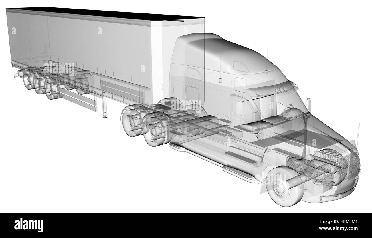 transparent American Truck Trailer Stock Photo - Alamy
