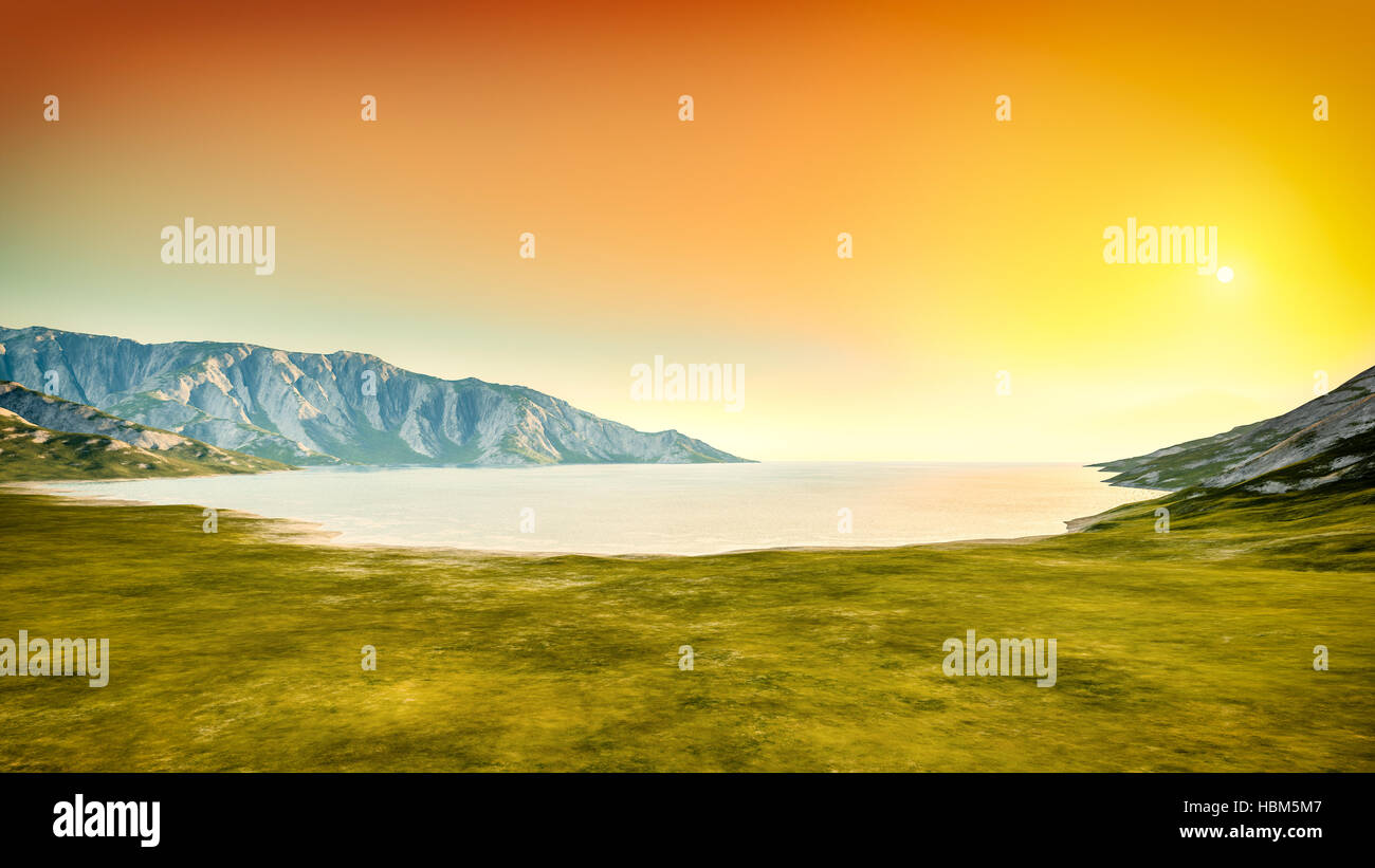 nature scenery sunset background Stock Photo - Alamy