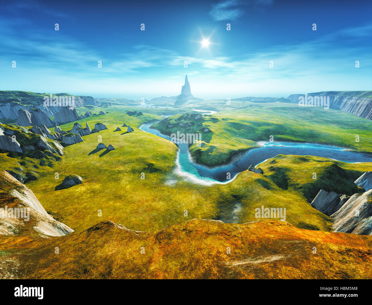 a colorful fantasy landscape Stock Photo - Alamy
